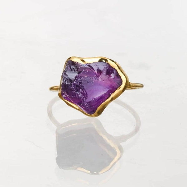 Raw Amethyst Jewelry | Shop Uncut Amethyst Raw Stone Online | Silver Amethyst Ring | Ringcrush
